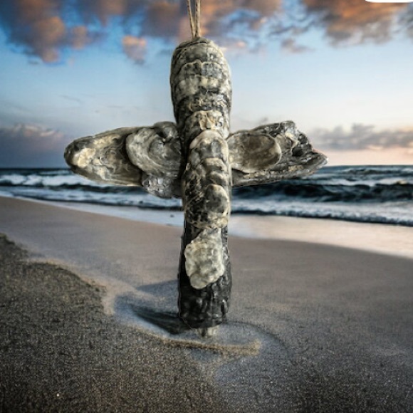 Salty Brigs | Accents | Wooden Cross With Hand Painted And Glazed ...